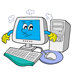 Cartoon smiling desktop computer Royalty Free Vector Image