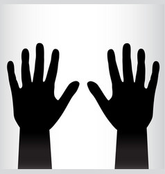 Black silhouette of left hand Royalty Free Vector Image