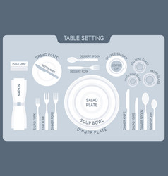Dinner place setting Royalty Free Vector Image