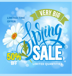 Hello spring season text banner abstract flowers Vector Image