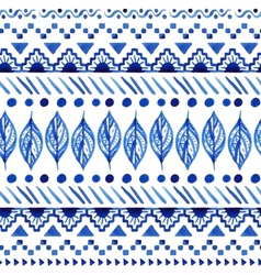 Aztec tribal seamless blue and navy pattern Vector Image