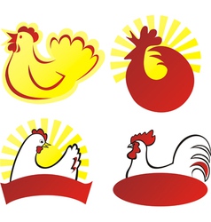 Farm birds poultry chicken goose duck bird Vector Image