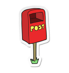 Sticker of a cartoon mail box Royalty Free Vector Image