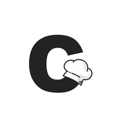 Alphabet initial chef hat with spatula restaurant Vector Image