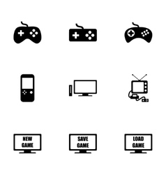 Computer video game icons set on white background Vector Image