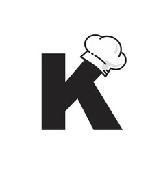 Alphabet initial chef hat with spatula restaurant Vector Image