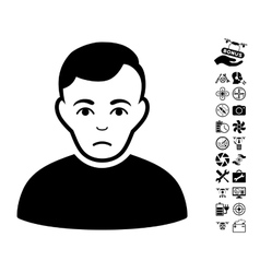 Cartoon sad or depressed man sitting alone Vector Image