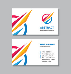 Business visit card template with logo - concept Vector Image