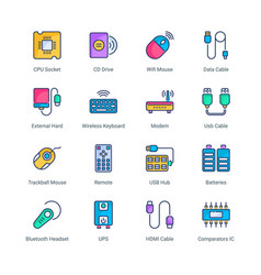Cartoon personal computer components Royalty Free Vector