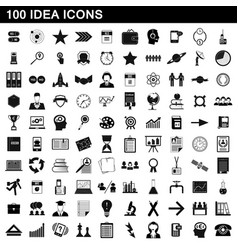 100 it business icons set simple style Royalty Free Vector