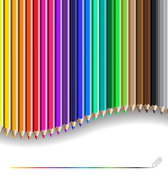 Seamless colored pencils row with wave on lower Vector Image