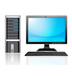 Desktop computer mascot Royalty Free Vector Image