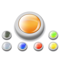 Shiny glowing buttons and icons Royalty Free Vector Image