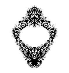 Imperial baroque mirror round frame french Vector Image