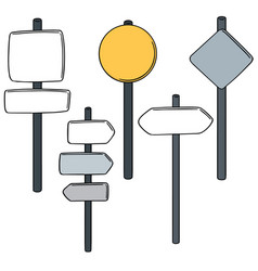 Set of direction post Royalty Free Vector Image