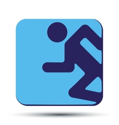 Running people in motion simple symbol of run Vector Image