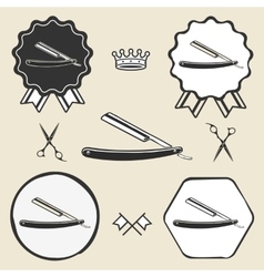 Vintage barber shop scissors logo label badge Vector Image