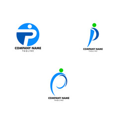 Set people check logo design template Royalty Free Vector
