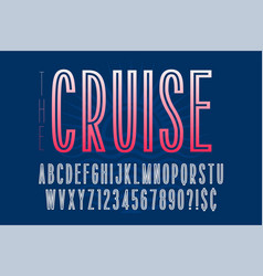 Continuous line font inline alphabet Royalty Free Vector