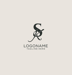 Letter sk wedding monogram logo design Royalty Free Vector