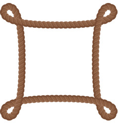 Brown knot corner border rope Royalty Free Vector Image