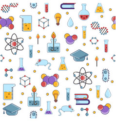 Science seamless pattern in flat design style Vector Image