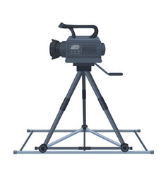 Cinema movie camera side view template Royalty Free Vector