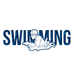 Swimming sport male swimmer action cartoon Vector Image