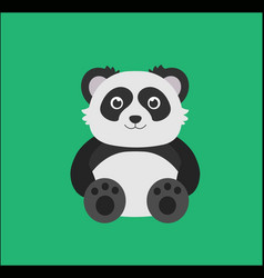 Cute panda on green background Royalty Free Vector Image