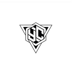 Yc logo letter monogram with triangle slice Vector Image