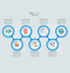 Infographic template design with 6 color options Vector Image