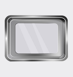 Empty white and black plastic food tray container Vector Image