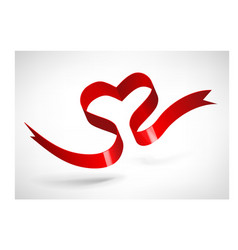 Red heart from ribbon Royalty Free Vector Image