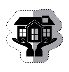 Black silhouette of left hand Royalty Free Vector Image