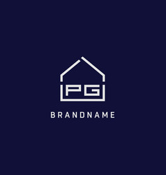 Letter pg wedding monogram logo design Royalty Free Vector