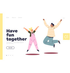 Multicultural little kids having fun together Vector Image