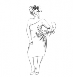 Plus size pinup girl Royalty Free Vector Image
