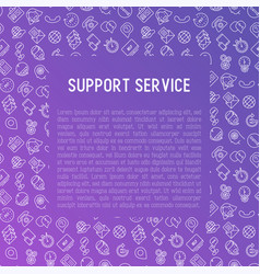 Support service concept with thin line icons Vector Image
