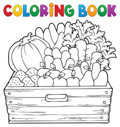 Coloring book vegetable theme 1 Royalty Free Vector Image