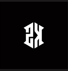 Zk logo monogram with triangle and hexagon modern Vector Image