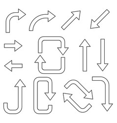 Arrows icons set sketch Royalty Free Vector Image