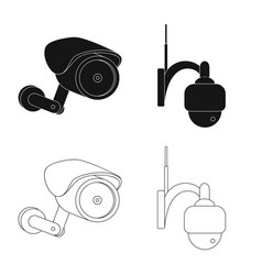 Camera logo white on a black background Royalty Free Vector