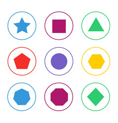 Colorful 2d shapes with names Royalty Free Vector Image