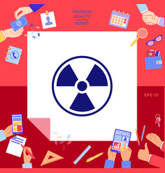 Ionizing radiation icon Royalty Free Vector Image