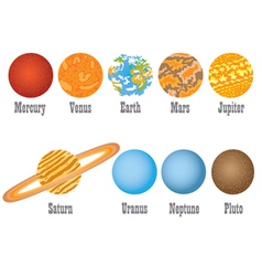 Set of planets and star Royalty Free Vector Image