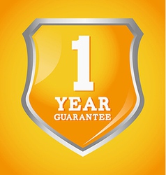 1 year warranty golden shield Royalty Free Vector Image