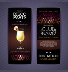 Night club invitation cards dj party Royalty Free Vector