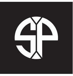 Sp initial logo linked circle monogram Royalty Free Vector