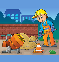 Construction worker theme image 7 Royalty Free Vector Image