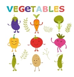 Cartoon vegetables characters Royalty Free Vector Image